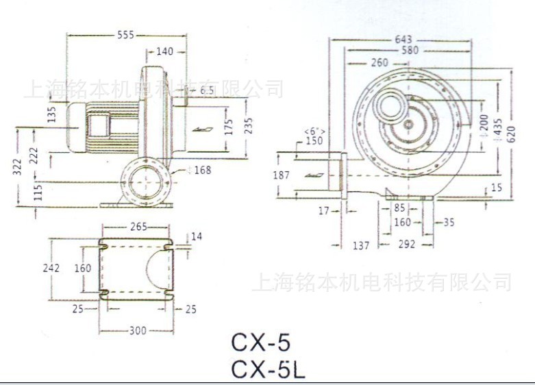 CX-150(3.7KW)透浦式古风 CX-150中压鼓风机 CX-150鼓风机 - 环保批发网