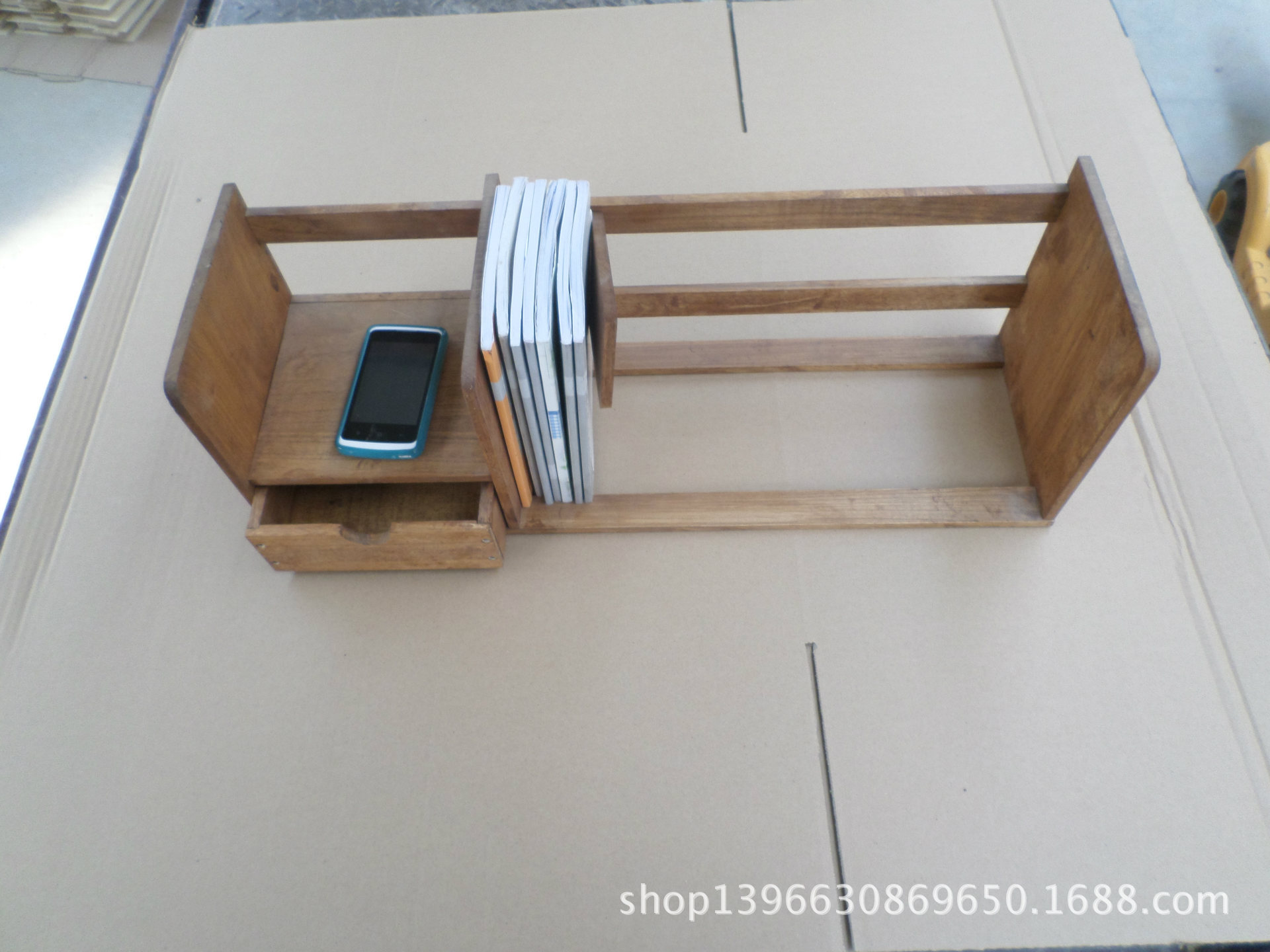 精森 白色木制书架 创意桌上收纳架实木书架木质小书柜超强收纳架 - 办公批发网